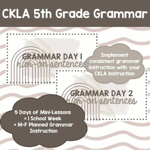 5th Grade CKLA Grammar: Run-on Sentences | Mini-Lesson & Activities