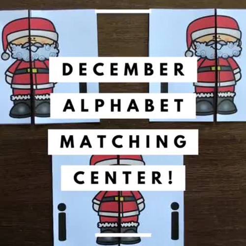 Alphabet Matching Literacy Center for Uppercase & Lowercase December Bundle