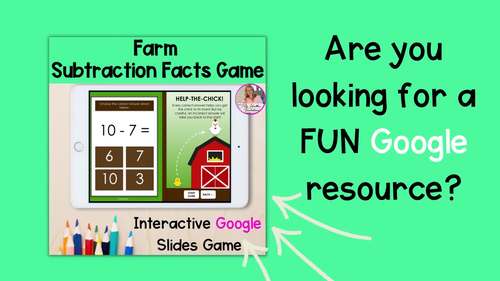 Subtraction Facts To 20 Google Slides Game Farm Themed by Fiddleheads