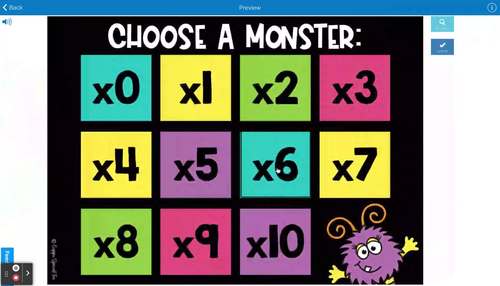 Multiplication Game Monsters Digital BOOM Cards by Cuppa Special Tea