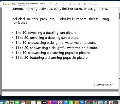 Summer Color By Number - Number Recognition for Preschoolers | TPT