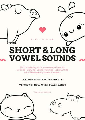 Learn Short & Long Vowel Sounds with Animal Themed Worksheets | TpT