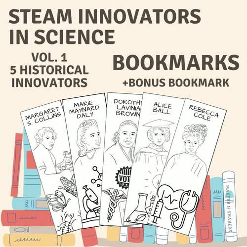 STEM / STEAM Science Innovators volume 1, Doodle Bookmarks - Coloring Pages