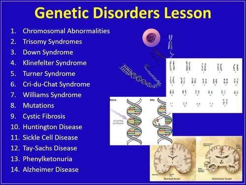 Genetic Disorders - Senior Biology PowerPoint Lesson and Student Notes ...
