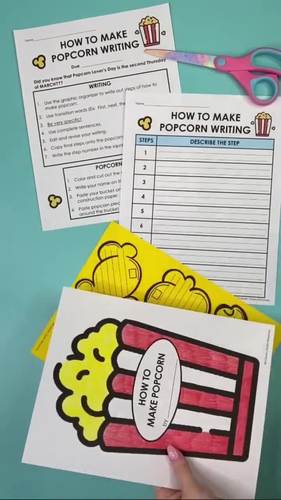 How-To Writing - How to Make Popcorn - Monthly Writing by Rockin Resources