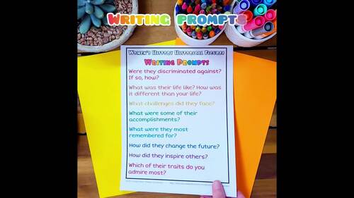 Women's History Writing Crafts with Differentiated Coloring & Drawing ...