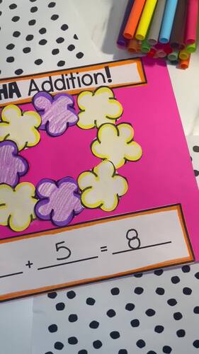 Hawaii Addition Math Craft Lei by The Teaching Diva Corner | TPT