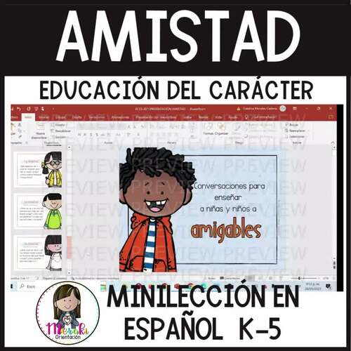 AMISTAD. Actividad para la Educación del Carácter K-5 en español.