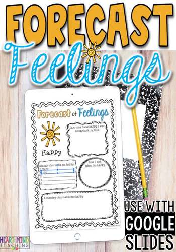 Forecast of Feelings workbook journal for Google Classroom Distance ...