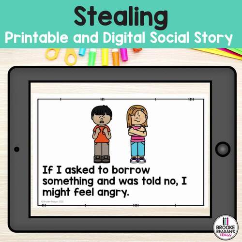 Social Story: Stealing - Activity and Visual by Brooke Reagan | TPT