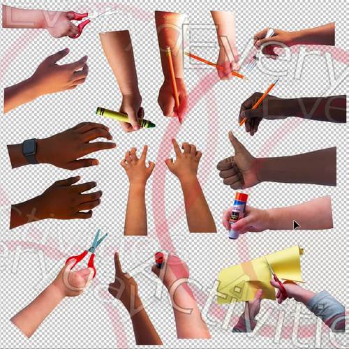 Stock Photo Diverse Bundle Hands Pointing - Typing, Holding Pencil 17 ...