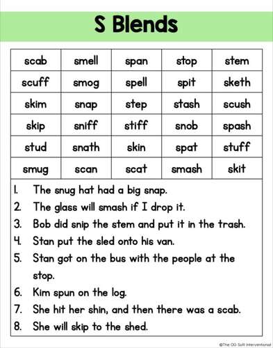 Decodable Words & Sentences lists for IMSE Orton-Gillingham 1st grade ...
