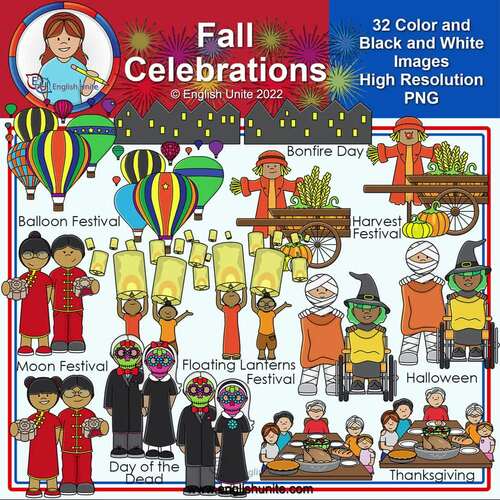 Spot the Difference Clip Art Bundle – Season Celebrations – 148 PNG Images