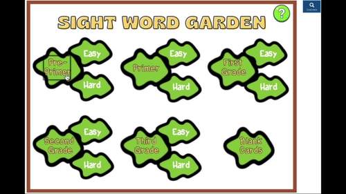 Sight Words GAME - Build a Garden - No Print BOOM Cards | TPT