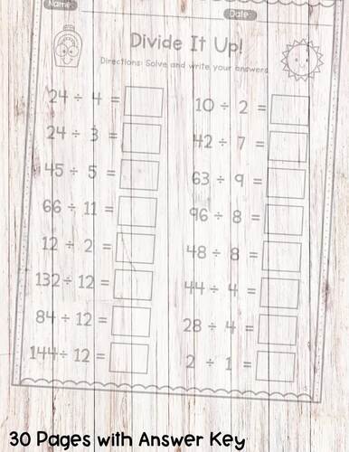 Multiplication & Division Practice Worksheets Bundle | Facts 1–12 ...