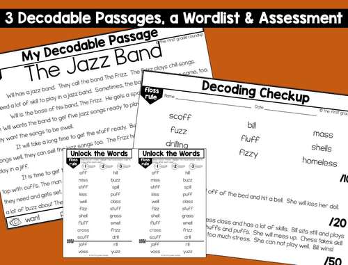 Floss Rule for Double Consonants 2nd Grade Decodable Readers and Passages