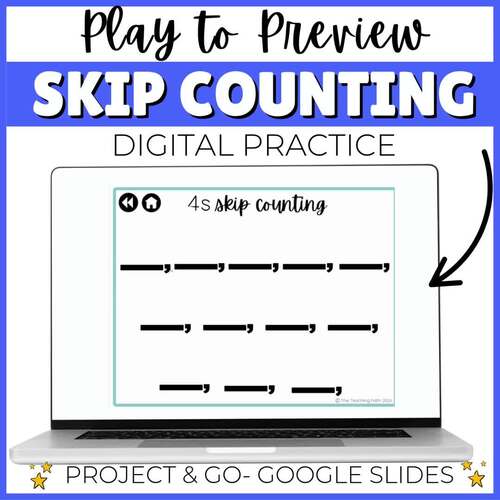 Skip Counting Practice Digital Fact Family Review-Math Centers or Whole ...