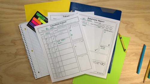 Substitute Teacher Activities, End of Day Games, Fillable Forms, and ...