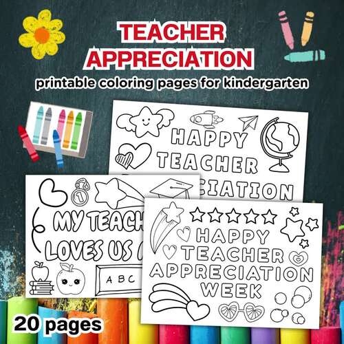 Teacher Appreciation Week Coloring Pages, End of Year Activity for ...