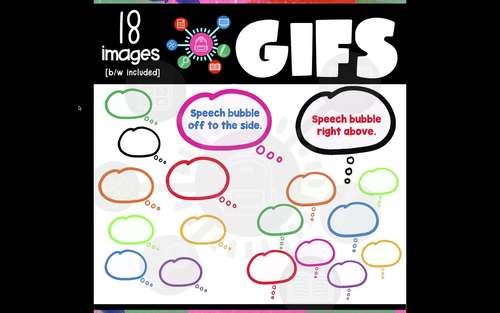Rainbow Thought Bubbles GIFs | Editable ANIMATED Clipart | TPT