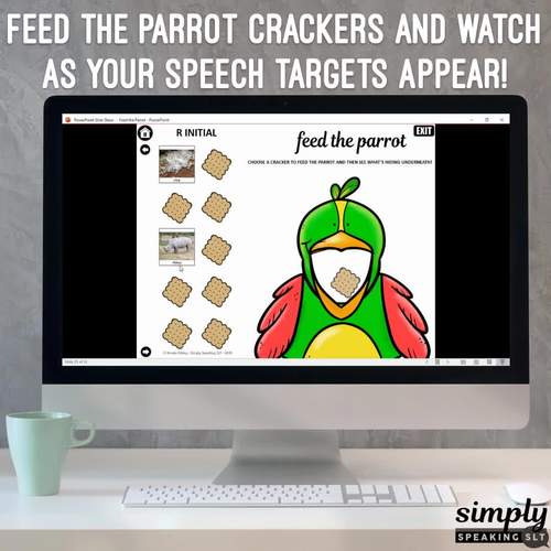 Digital Feed the Parrot Articulation Game No Print Speech Teletherapy ...