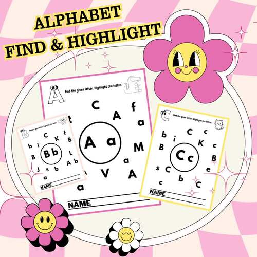 Alphabet Letter Recognition Worksheets A-Z | Find and Highlight the Letters