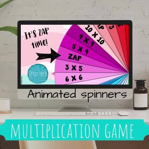 Zap time! | Multiplication game | Animated spinner by Miss Olynder
