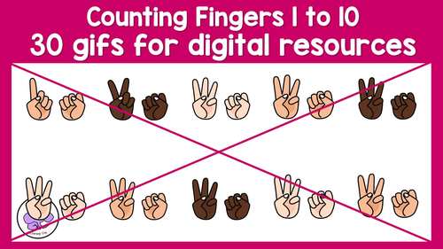 Animated GIFs Counting Fingers Hand 1 to 10 | Numbers Animation | TPT