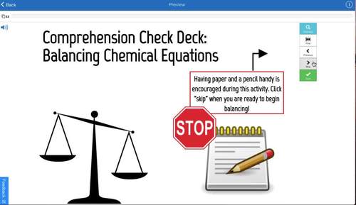 Balancing Chemical Equations Mini Boom Card Deck - Digital Task Card Quiz