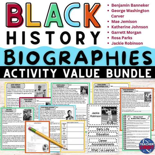 Black History Month Activities Reading Comprehension Passages Biographies