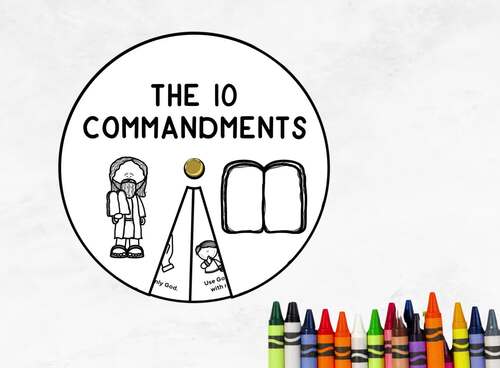 Ten Commandments Bible Lesson Spinning Wheel Craft Sunday School ...