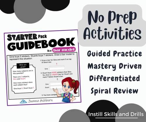 Step by Step Bar Model Word Problems Practice Worksheets | TPT