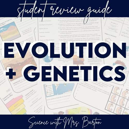Evolution and Genetics Study Guide Review with Answer Key | TPT