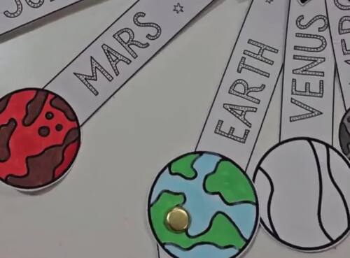 Solar System Model Coloring, DIY Kids Paper Crafts, Space STEM Activity