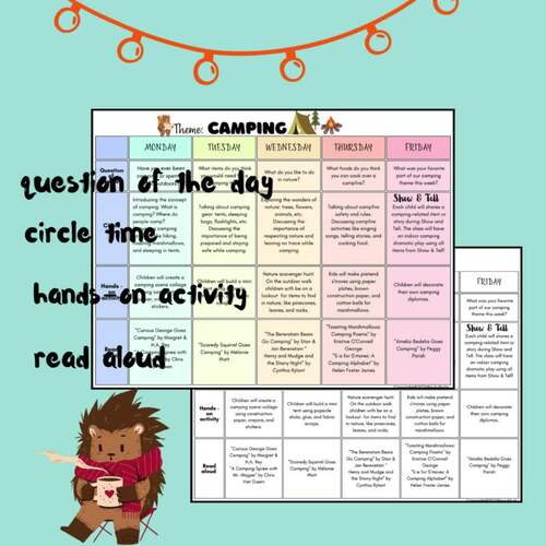 CAMPING - Preschool Weekly Lesson Plan by PavlyStyle | TPT