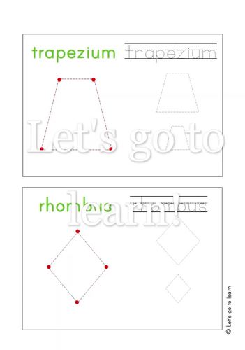 2D Shapes Tracing Activities, Dotted 2D Shapes, Geometry Worksheets ...
