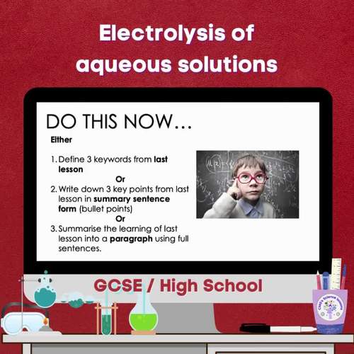 Electrolysis of aqueous solutions (GCSE) by CMGs Science lessons