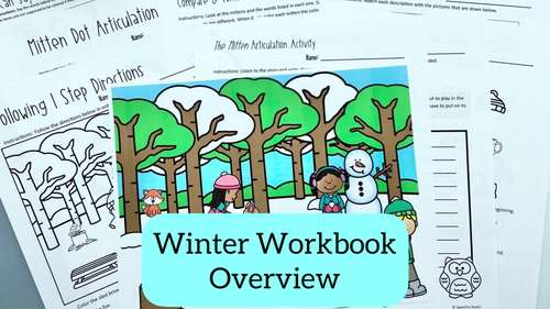 Winter Themed Speech Therapy Activity Workbook for Language and ...