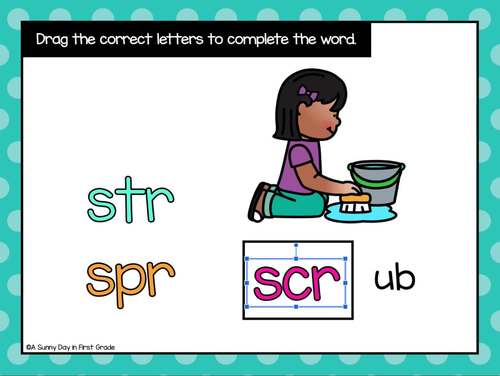 3 Letter Blends for Google Slides™ by A Sunny Day in First Grade