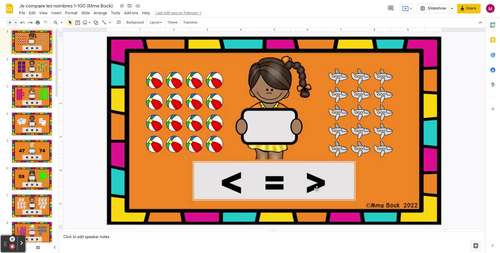 Je compare les nombres 1 à 100: Google Slides™ by Mme Bock | TPT