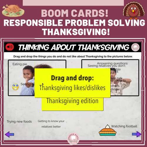 BOOM™ Responsible Problem Solving Thanksgiving Middle High School ...
