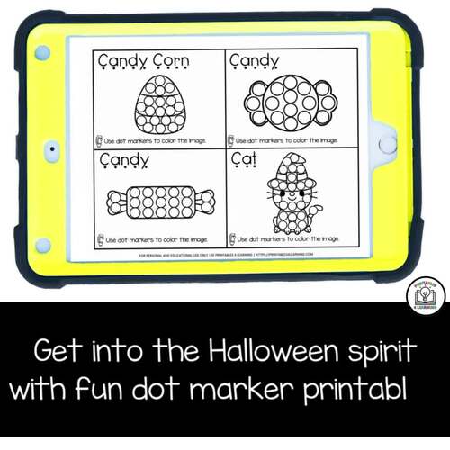Halloween Dot Marker Printables | Task Cards and Full-Page Activities
