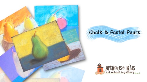 Chalk Pastel Pears Art Lesson by ArtHouse Kids | TpT