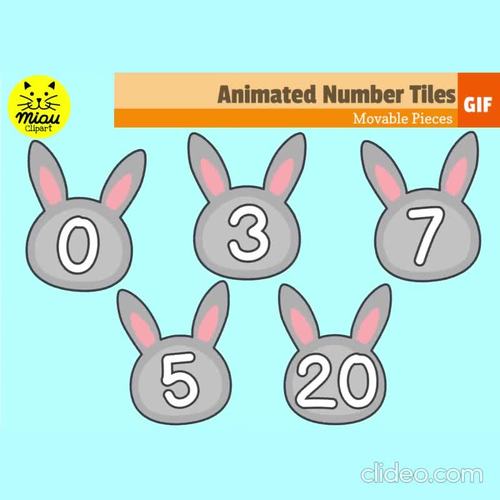 RABBIT ANIMATED NUMBERS - GIF CLIP ART by Miau clipart | TpT