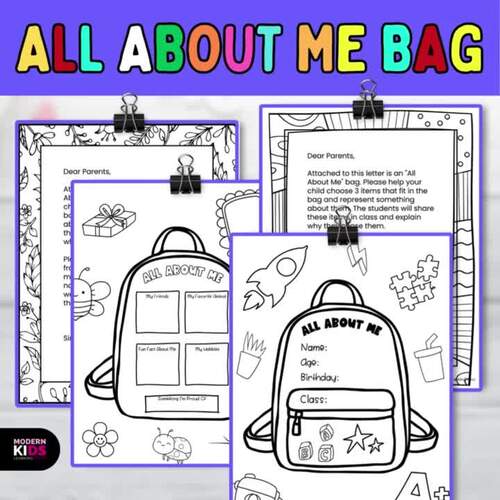 All About Me Bag Back to School Printable Activity by ModernKids ...