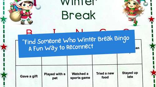 Find Someone Who Winter Break Reflection Bingo Holiday Class Community ...