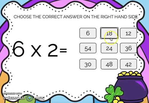 Multiplication Facts (x6) Sixes Practice BOOM CARDS (Multiple Choice)