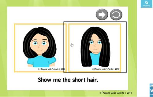 Adjectives - Long and Short For Identifying and Describing BOOM CARDS™