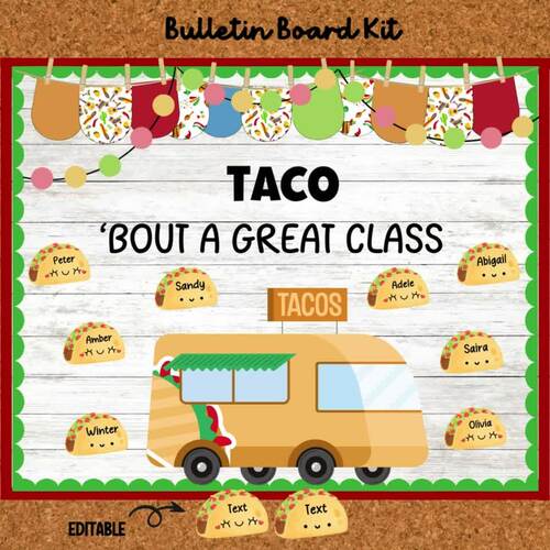 Editable Cinco de Mayo Bulletin Board Kit | Taco 'Bout a Great Class ...