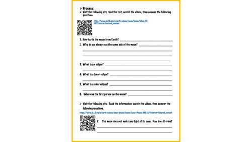 Moon WebQuest | NGSS MS-ESS1-1 Phases, Eclipses & Earth-Moon System ...